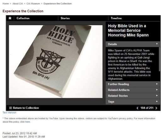 Remembering Johnny “Mike” Spann, CIA Operations Officer killed in ...