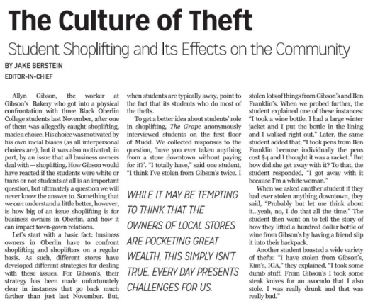 Student journalist: Shoplifting at Gibson’s Bakery was part of Oberlin ...