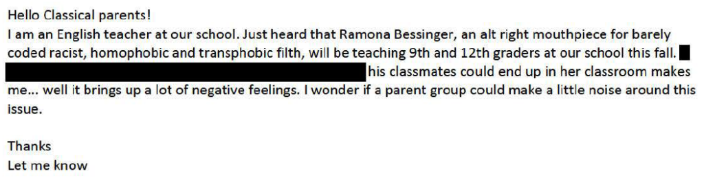 Whistleblower Teacher Ramona Bessinger Targeted For Viewpoint ...