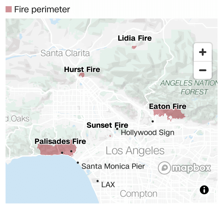 California: Five Fires in Los Angeles Leaves Five Dead, Thousands of ...